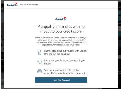 Capital One Pre-Qualification | INFINITI of Gwinnett