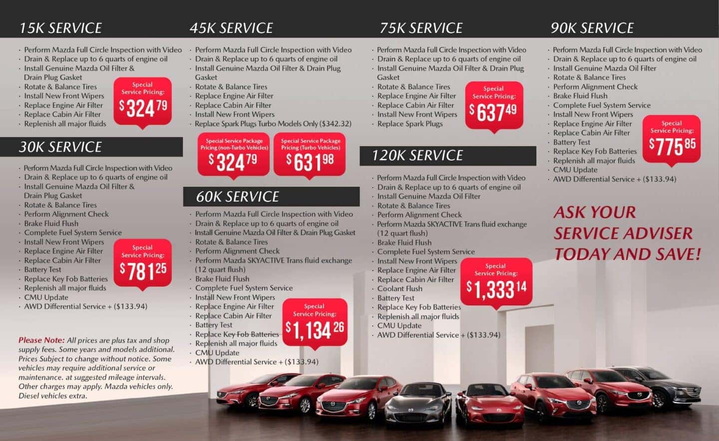 Service Menu | Mazda of Fort Walton Beach
