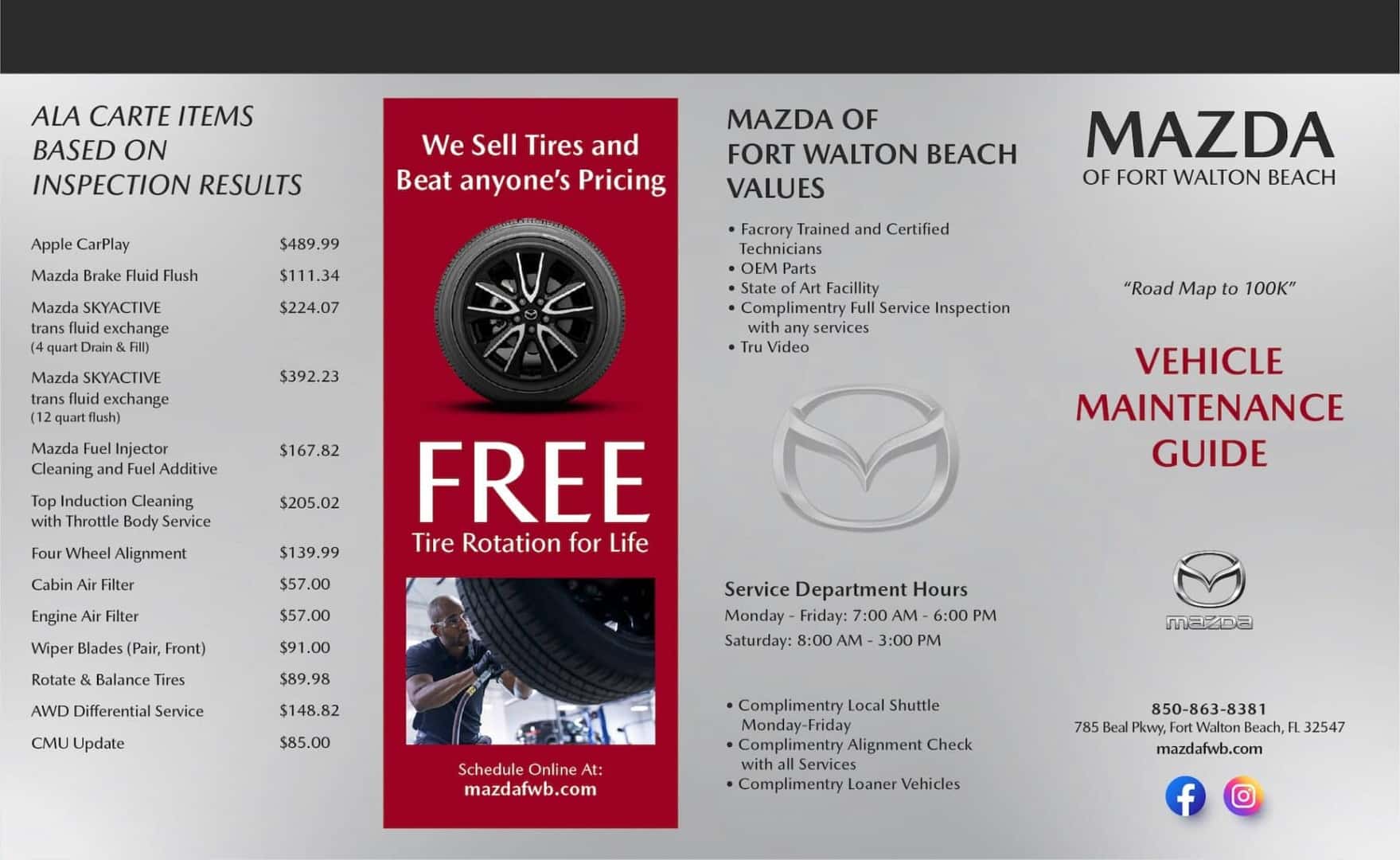 Service Menu | Mazda of Fort Walton Beach